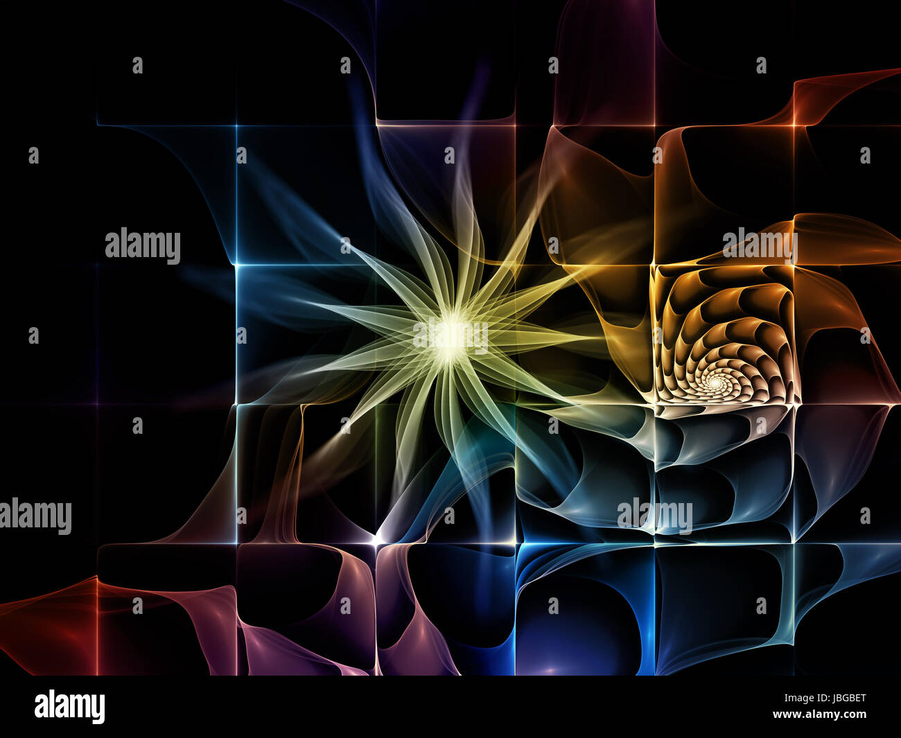 Geometry of Space series. Composition of conceptual grids, curves and ...