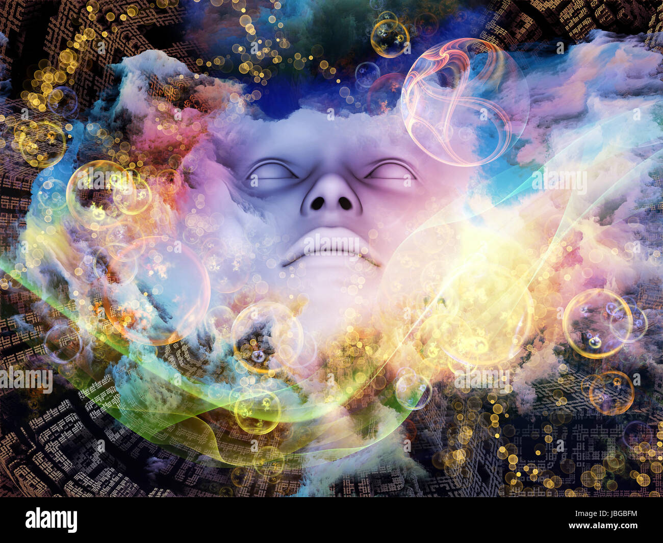 Beyond Human series. Arrangement of human, fractal and natural forms on ...