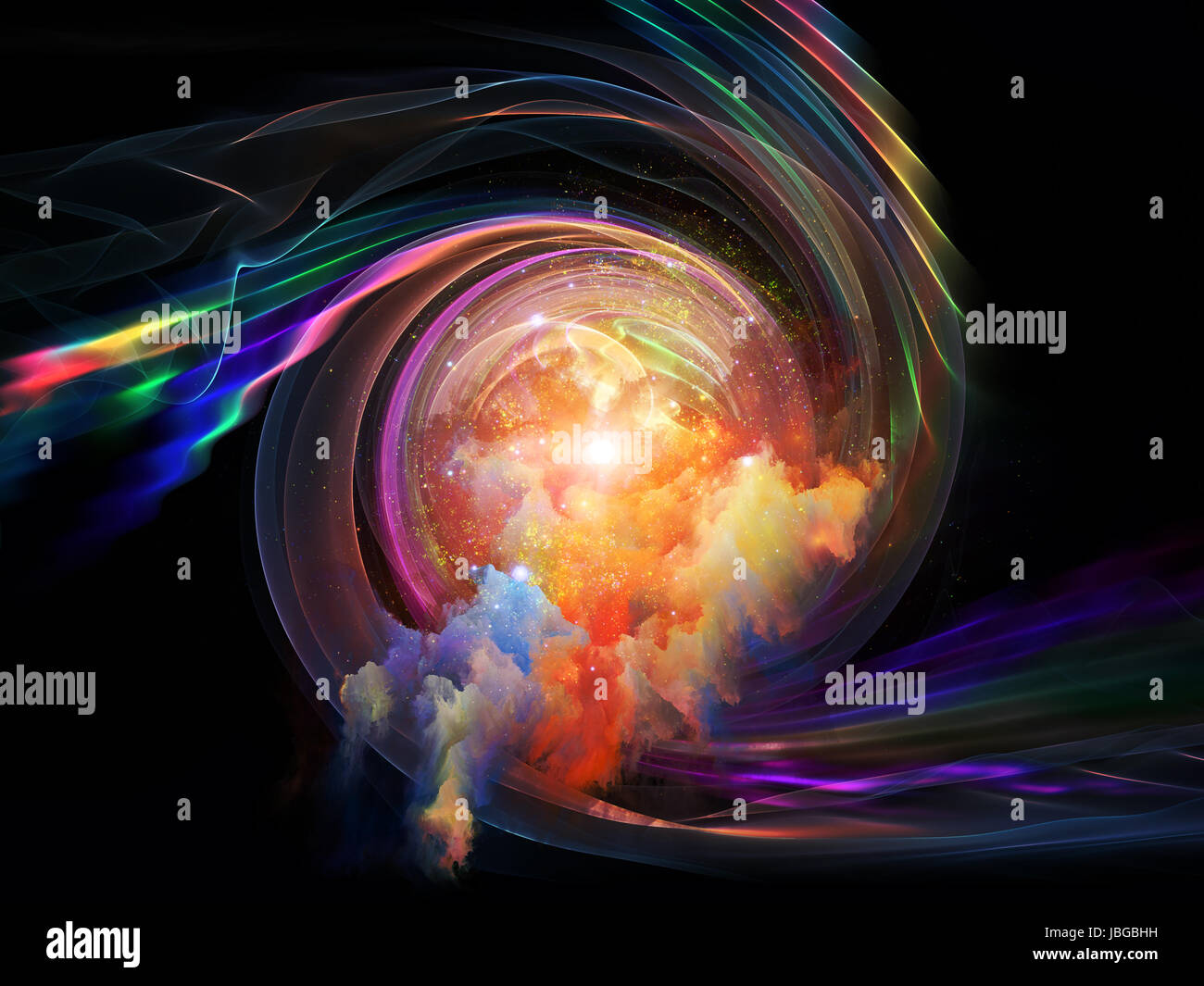 Space Vortex series. Composition of translucent vortex, fractal ...