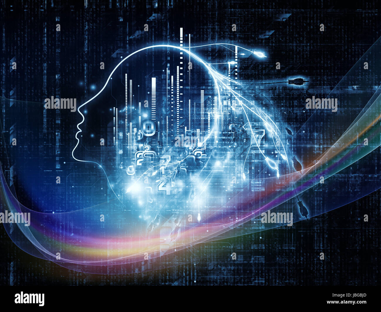 Artificial Intelligence series. Composition of human profile and ...
