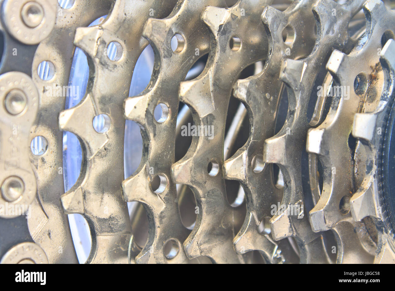 Bicycle gears, Rear mountain bike cassette on the wheel with chain ...