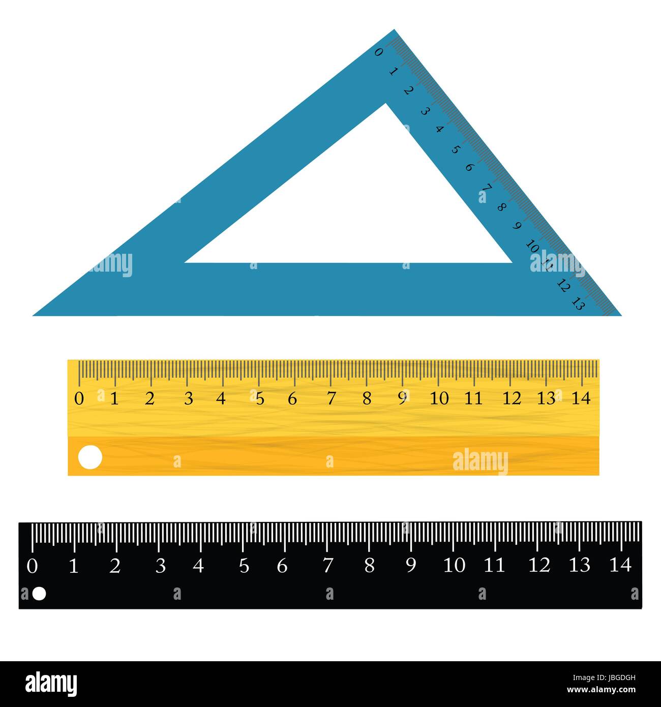 colorful illustration with set of rulers on a white background for your ...