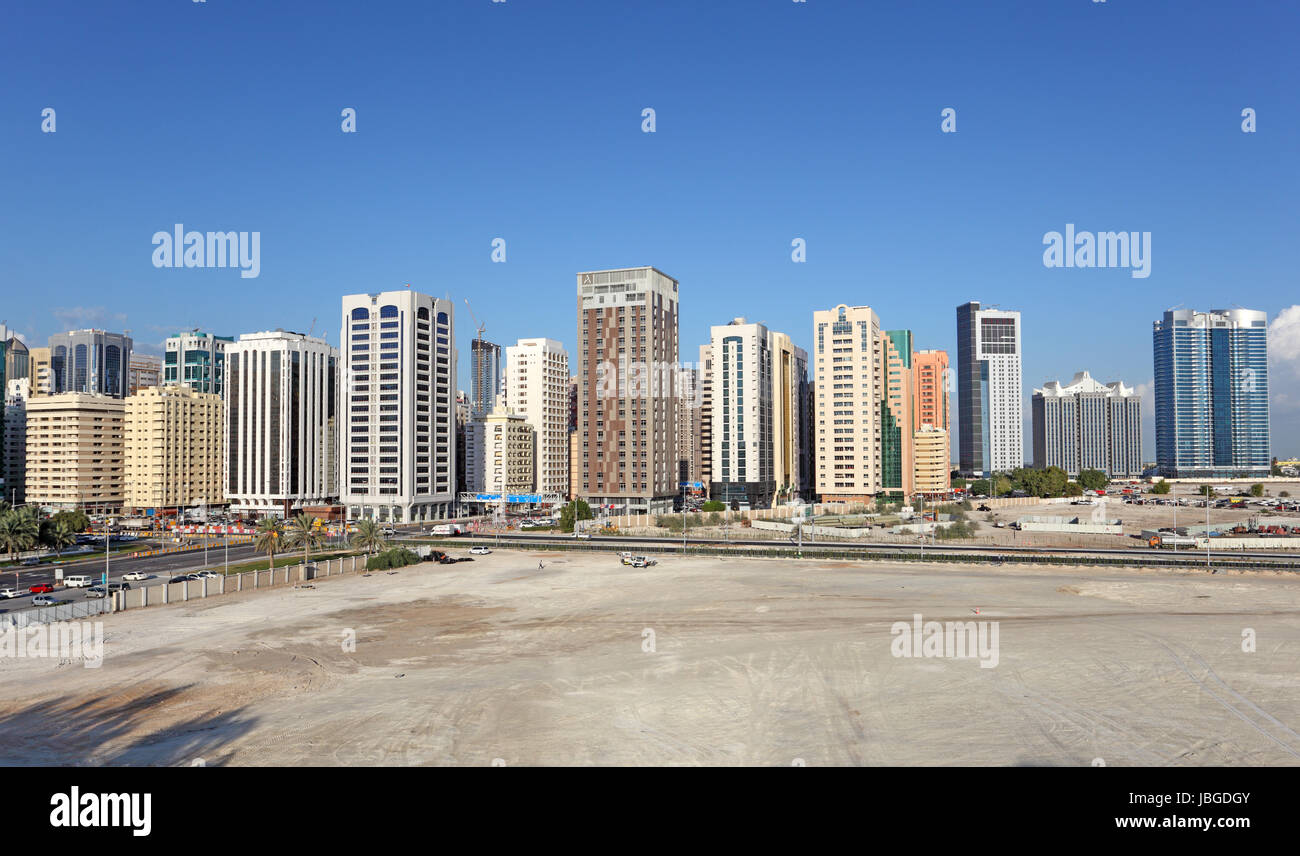 Residential buildings in the city of Abu Dhabi, United Arab Emirates ...