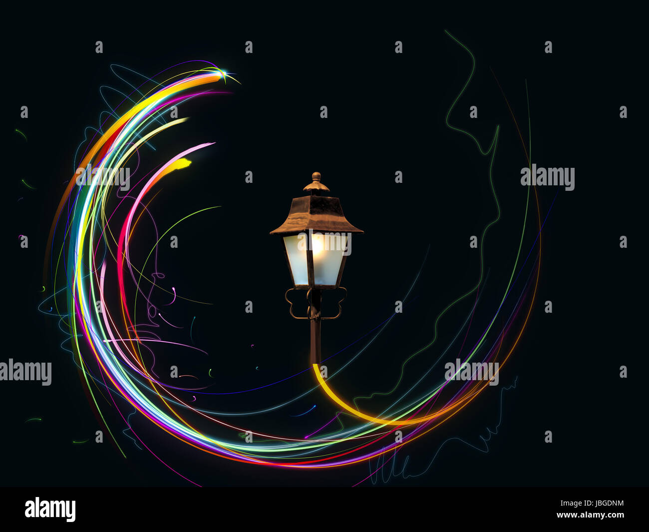 Colors light and vintage lantern Stock Photo - Alamy