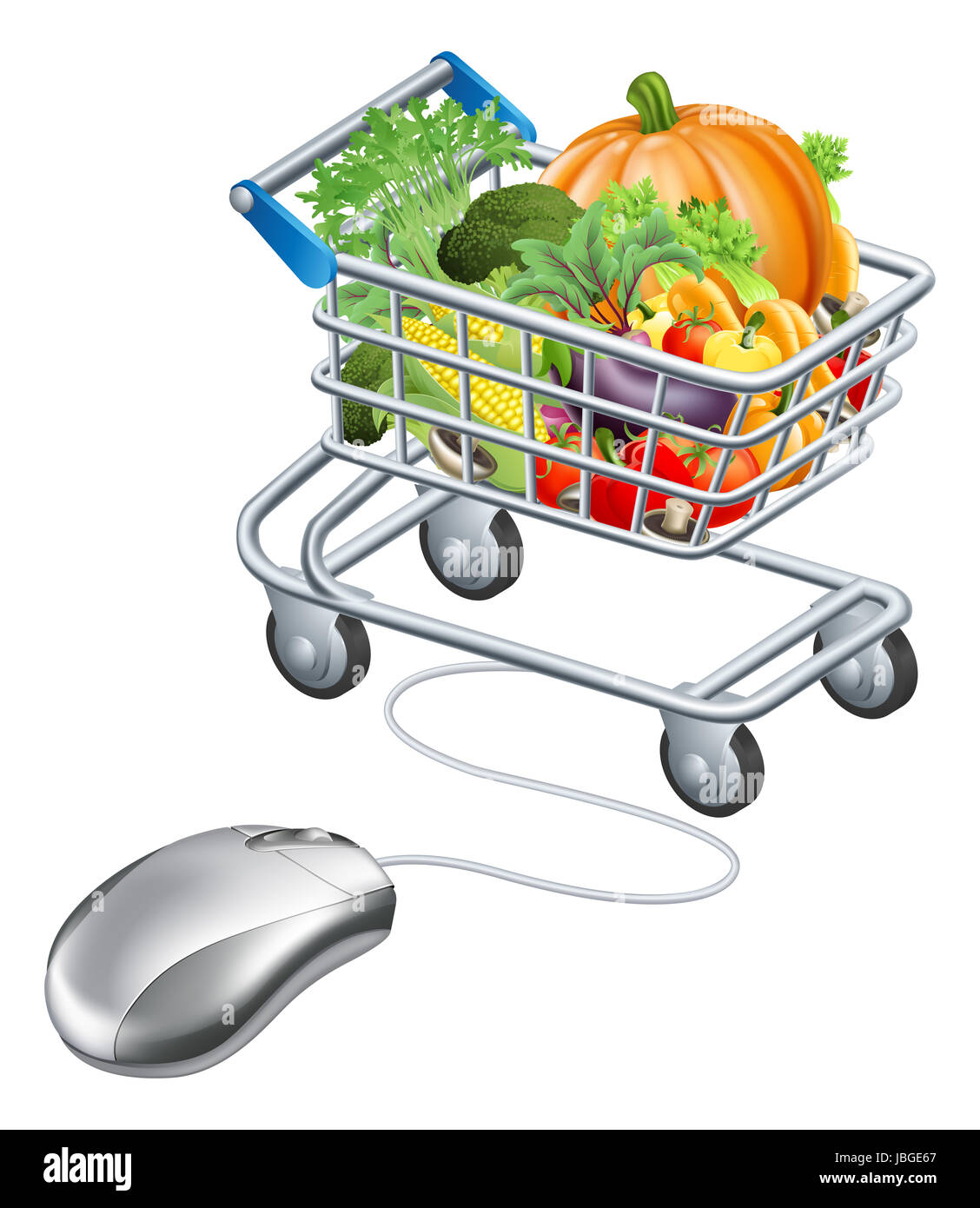 Online shopping trolley with mouse hi-res stock photography and images ...