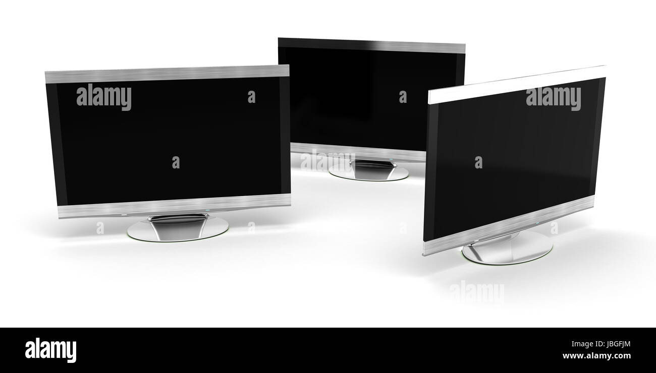 Three HD TV Stock Photo - Alamy