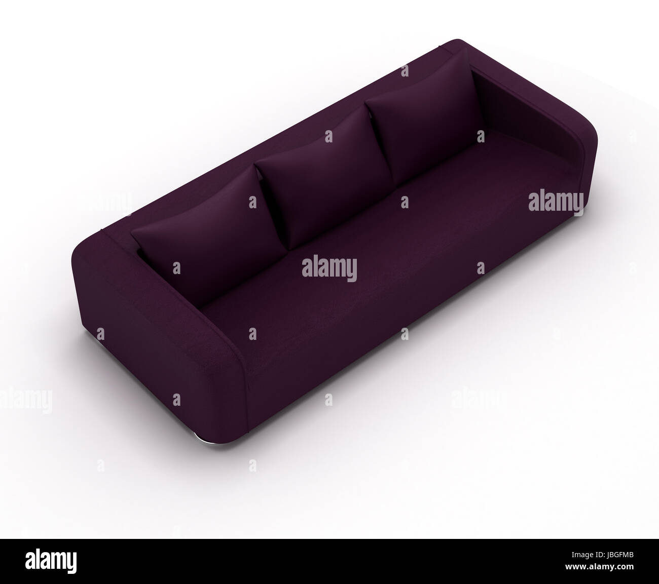 Purple Leather Sofa Stock Photo - Alamy