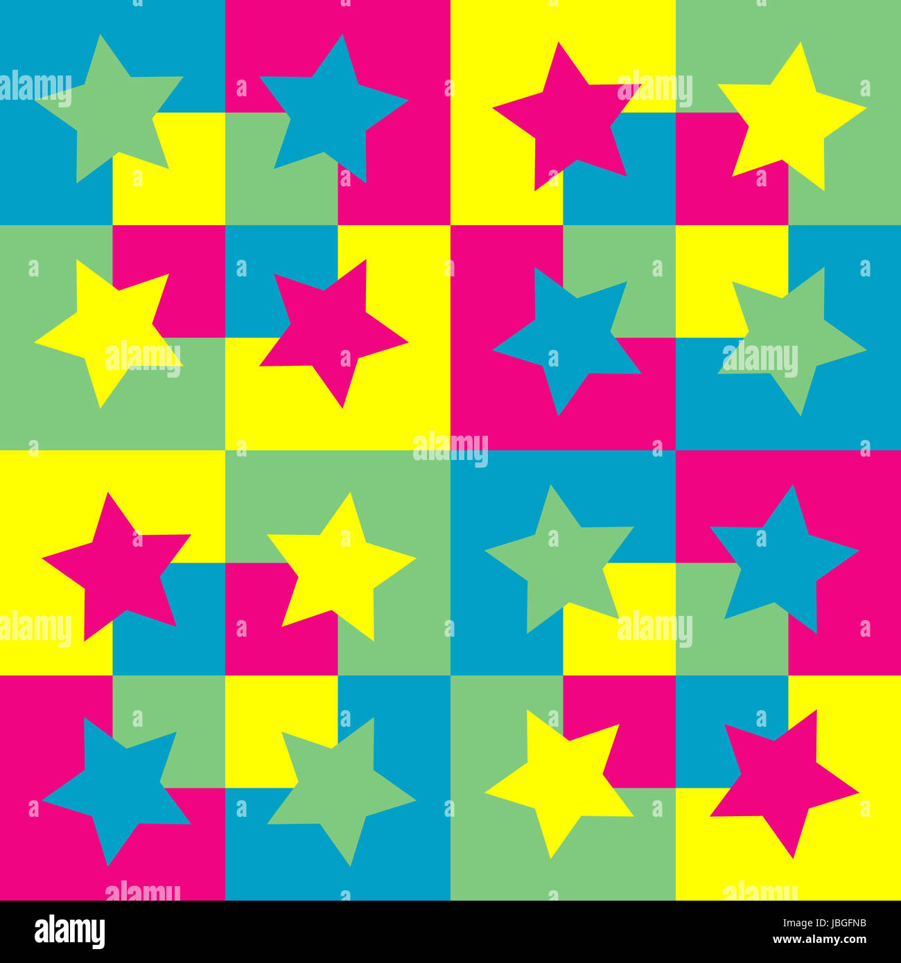 Vector illustration: pattern colorful background with squares stars ...