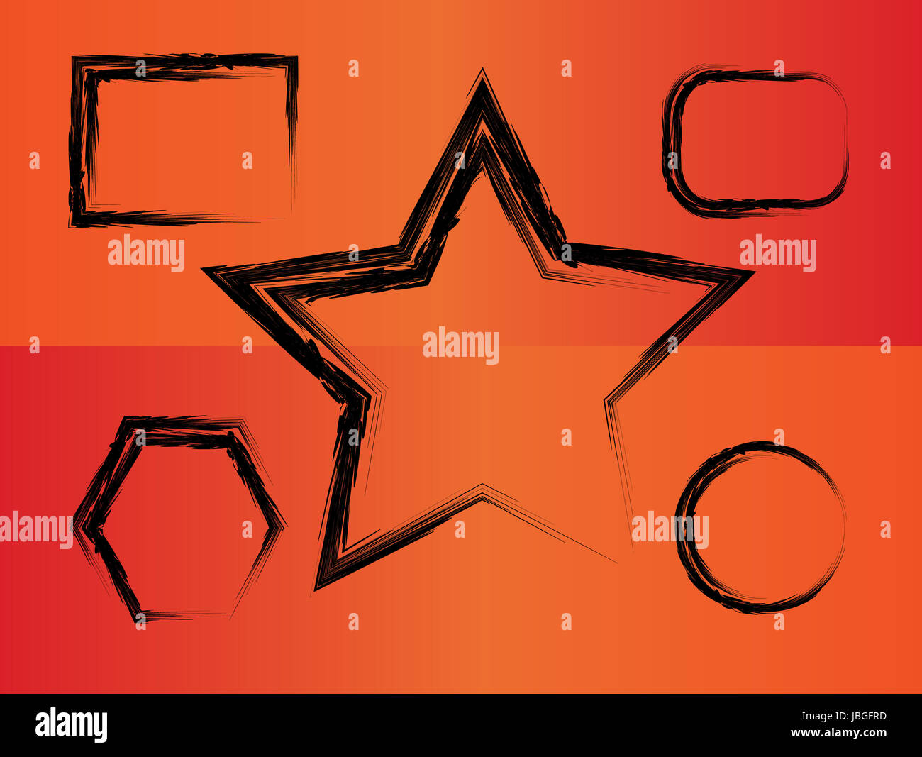 Decorative brush frames set background. Vector illustration Stock Photo ...