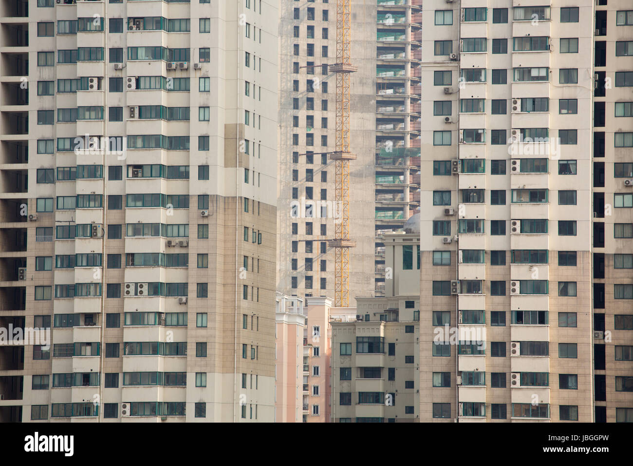 Urban view at modern building windows and details in Shanghai Stock ...