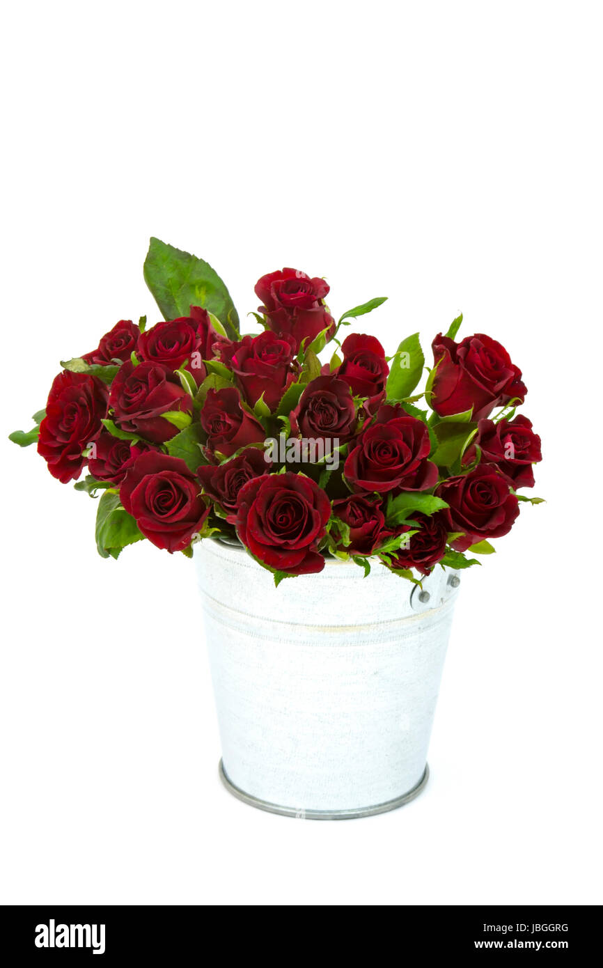 Bouquet of roses in a bucket hi-res stock photography and images - Alamy