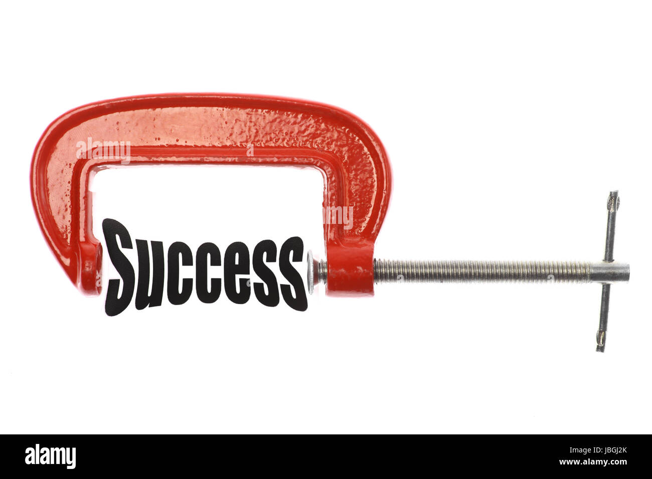 The word "Success" is compressed with a vice. Business metaphor Stock ...