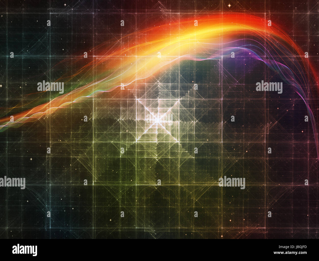 Geometry of Space series. Design composed of conceptual grids, curves ...
