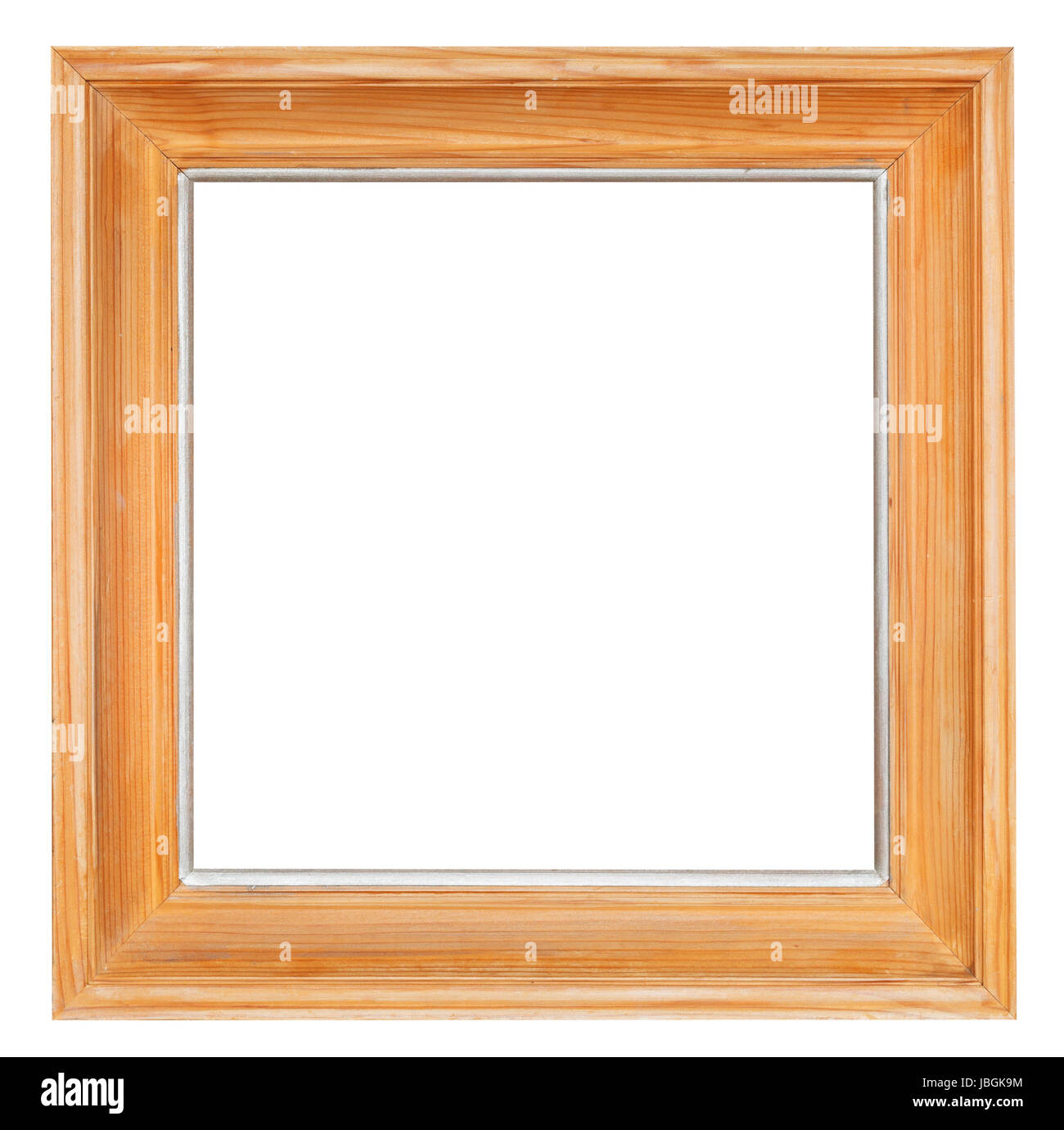 old square wide simple wooden picture frame with cut out canvas ...