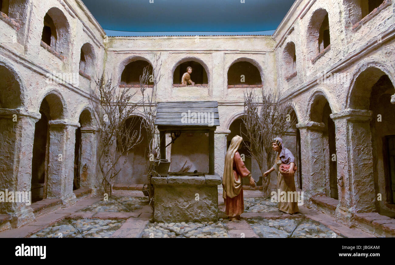 Popular spanish christmas Nativity scene, close up Stock Photo - Alamy