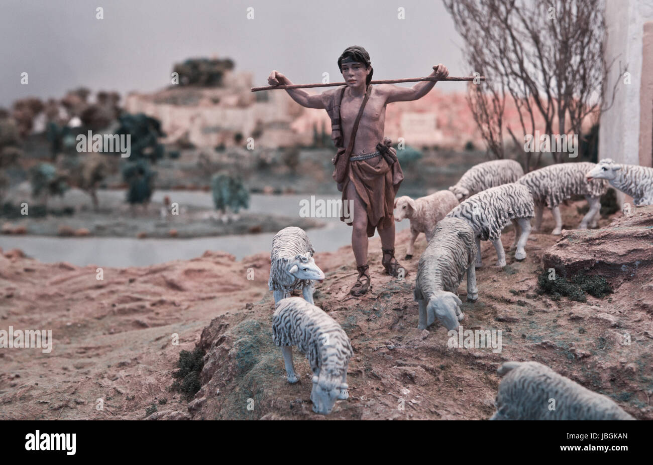 Popular spanish christmas Nativity scene, close up Stock Photo - Alamy