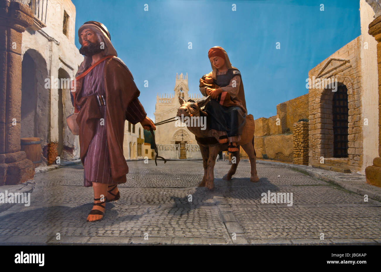 Popular spanish christmas Nativity scene, close up Stock Photo - Alamy