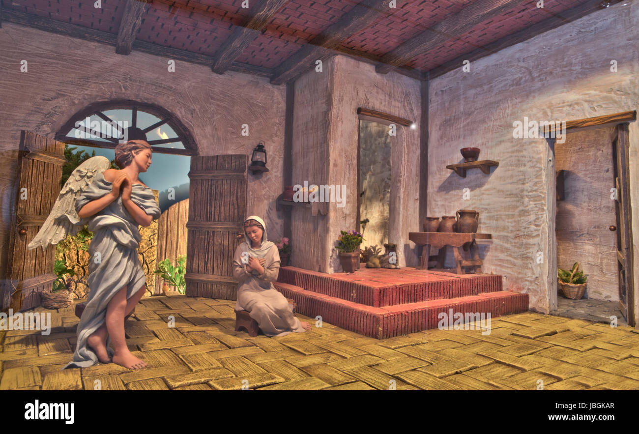 Popular spanish christmas Nativity scene, close up Stock Photo - Alamy