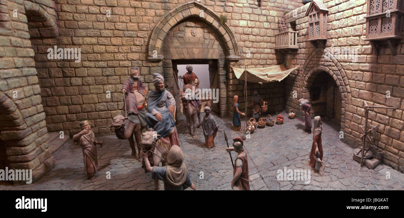 Popular spanish christmas Nativity scene, close up Stock Photo - Alamy