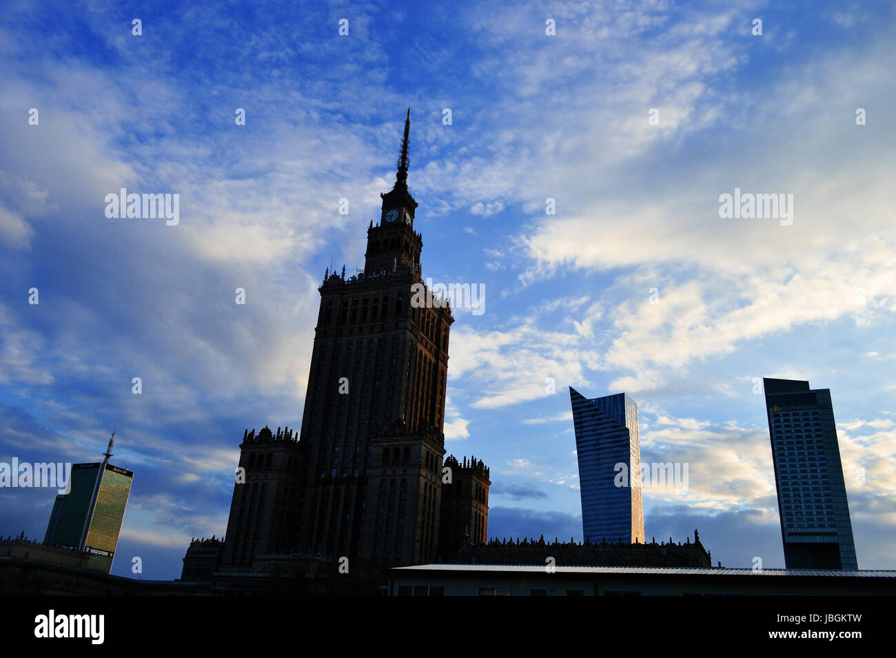 Warsaw city center with Palace of Culture and Science, the tallest ...