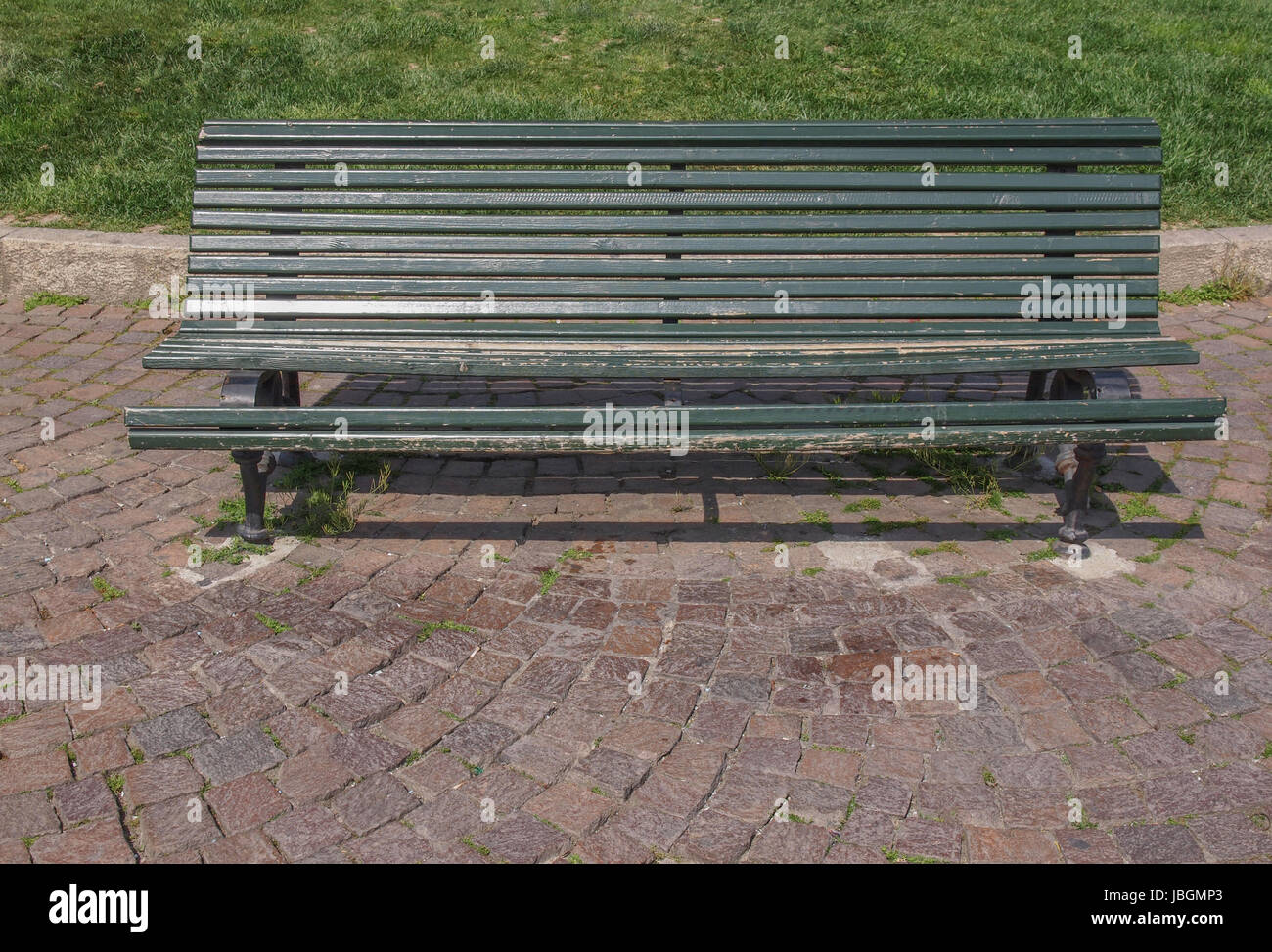 A public bench chair used in stations and parks Stock Photo - Alamy