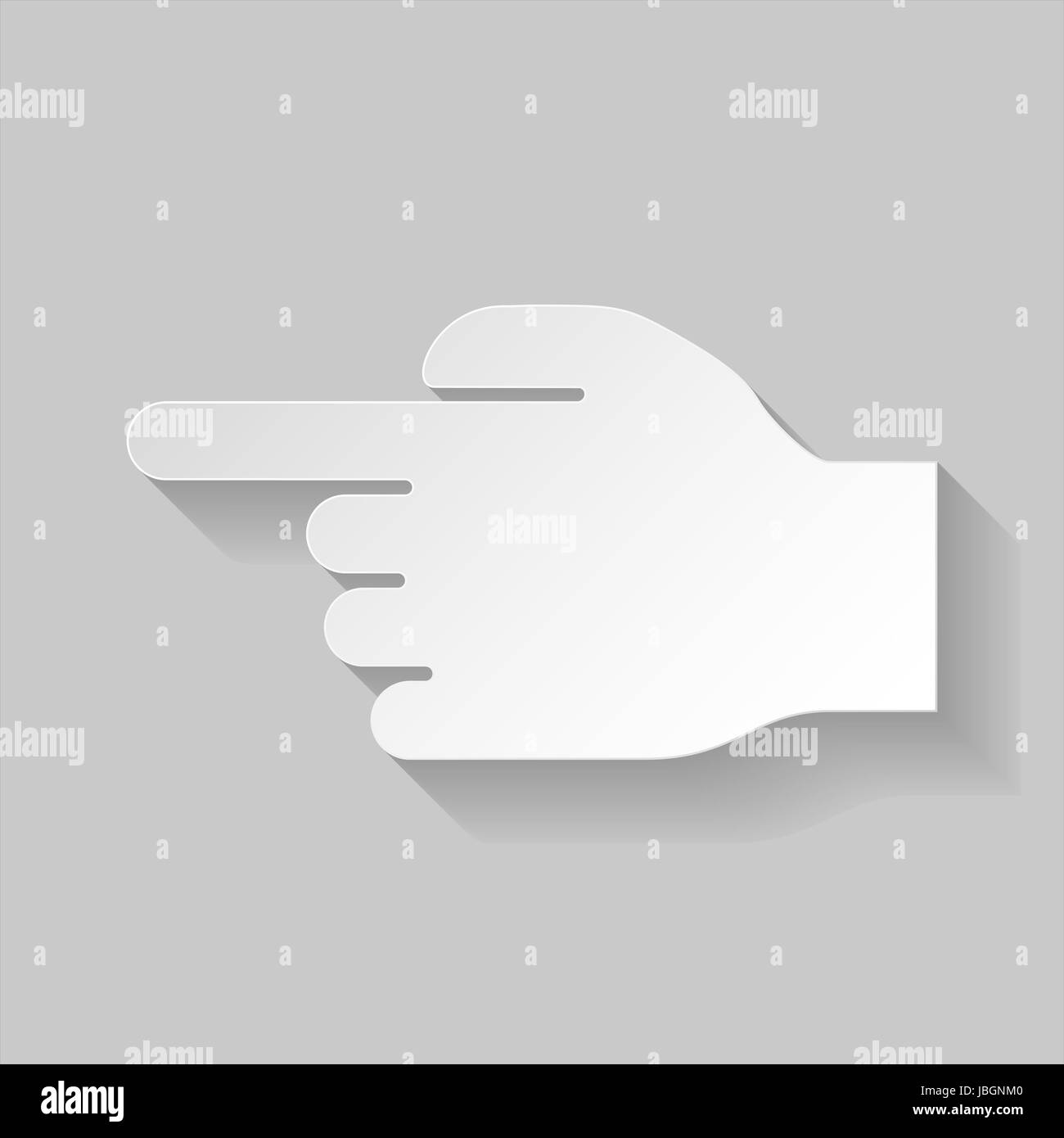 Simple white hand pointing finger Black and White Stock Photos & Images ...