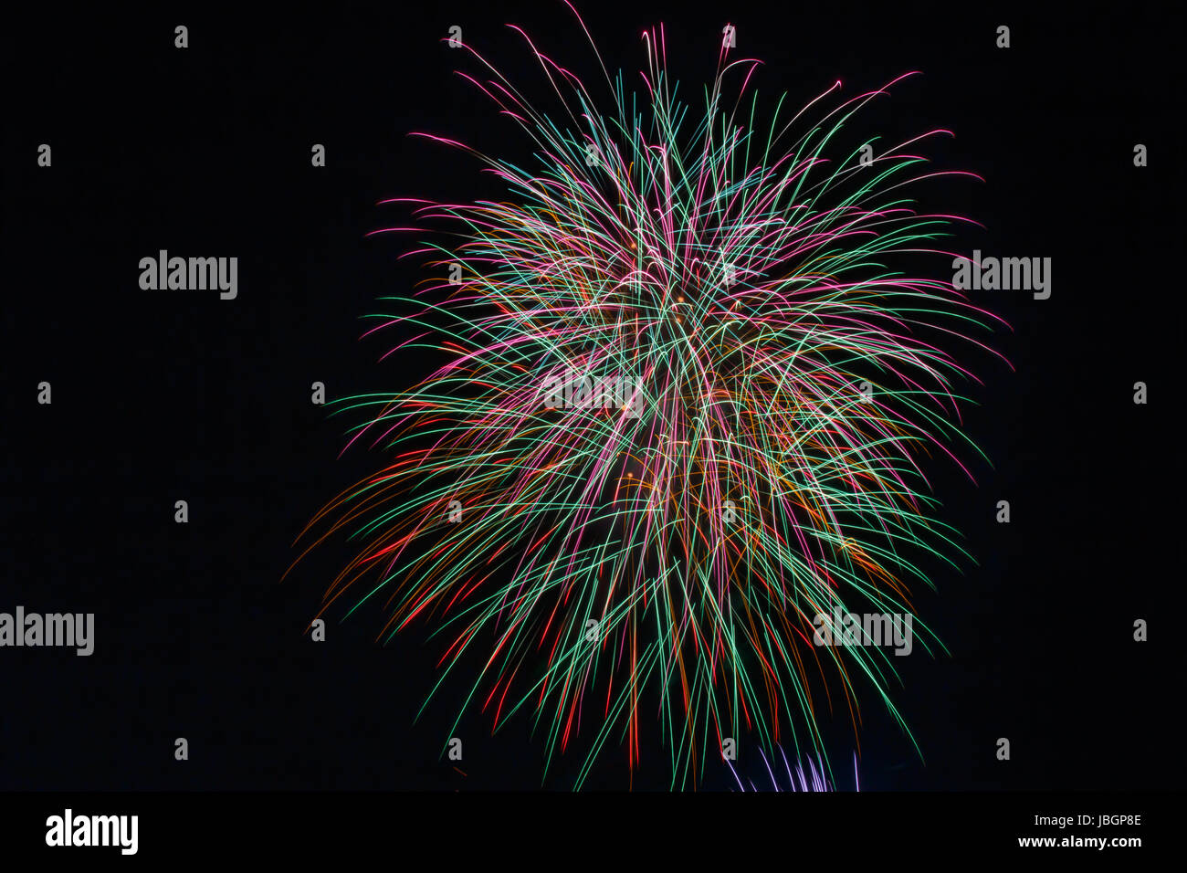Cluster of colorful Fourth of April fireworks Stock Photo - Alamy