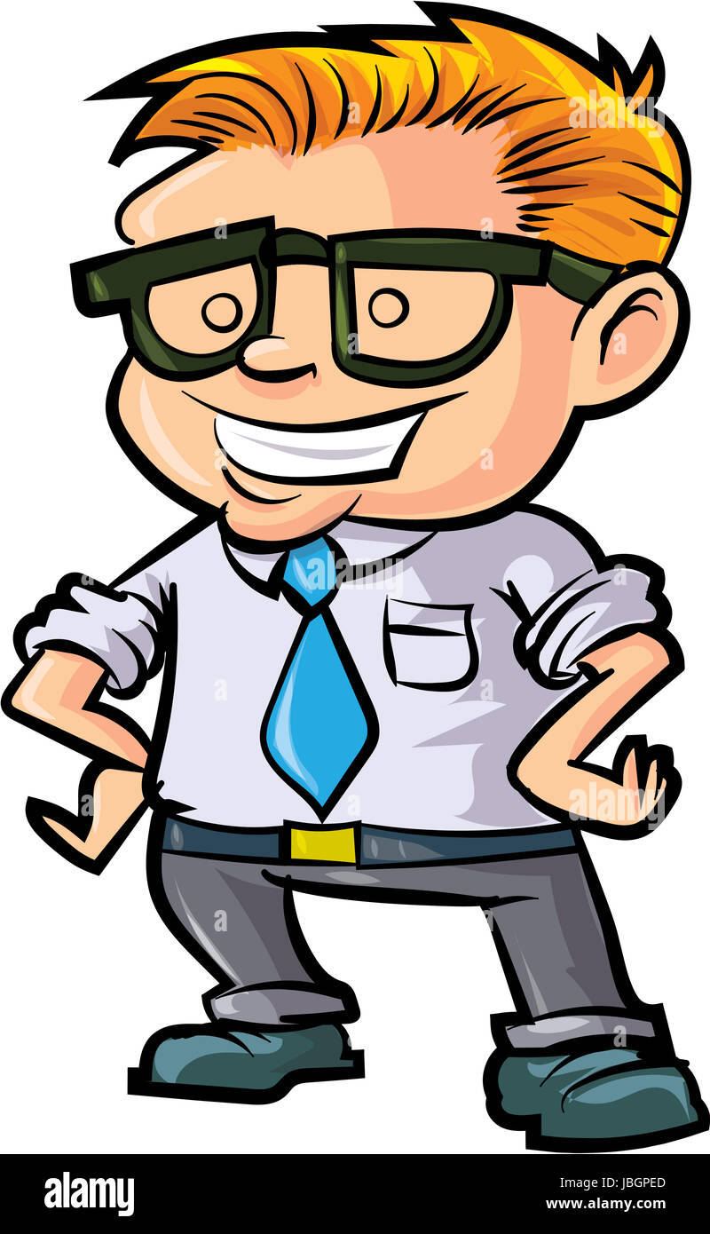Cute nerd office worker. Isolated Stock Photo - Alamy
