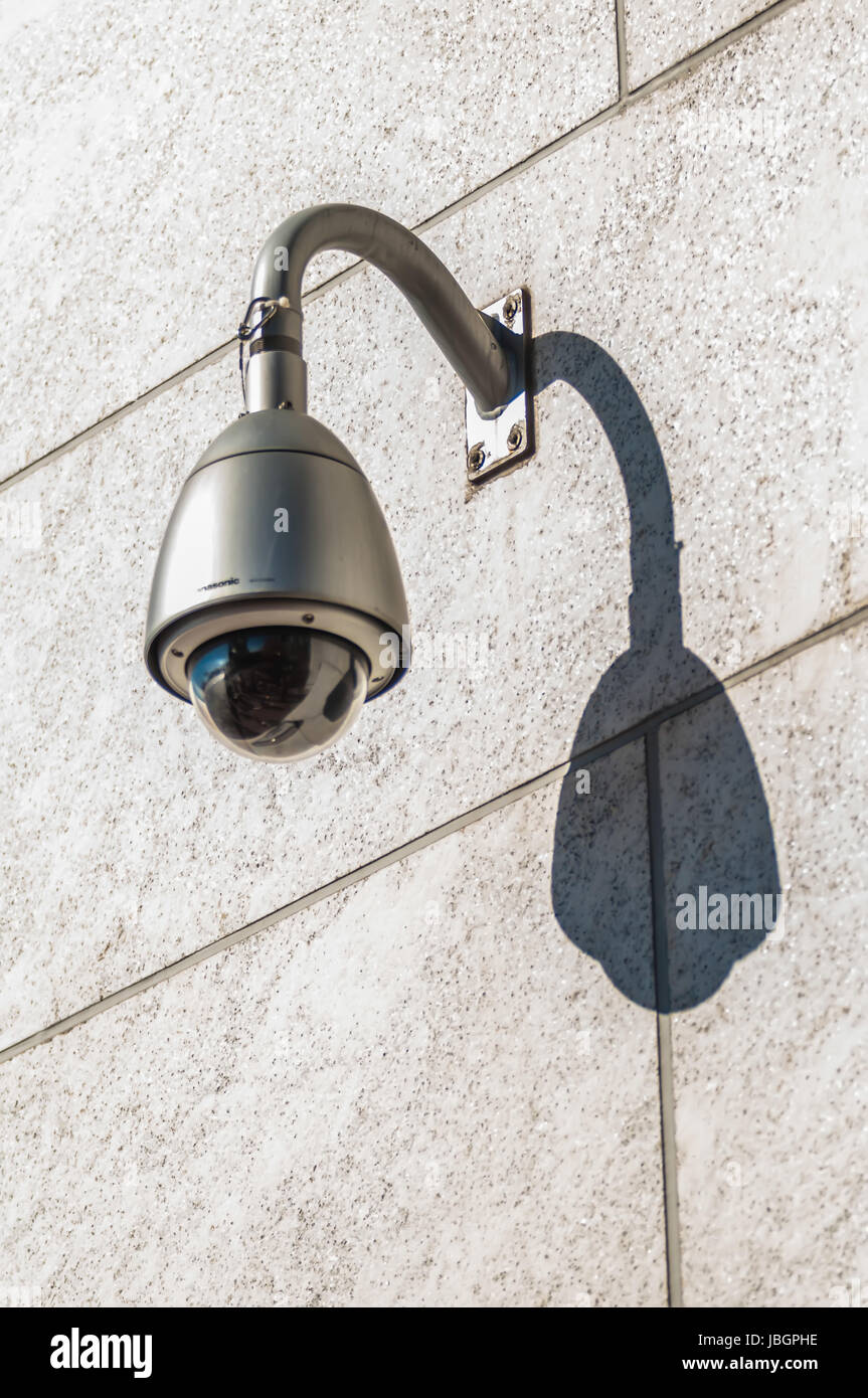 CCTV camera. Security camera on the wall. Private property protection ...