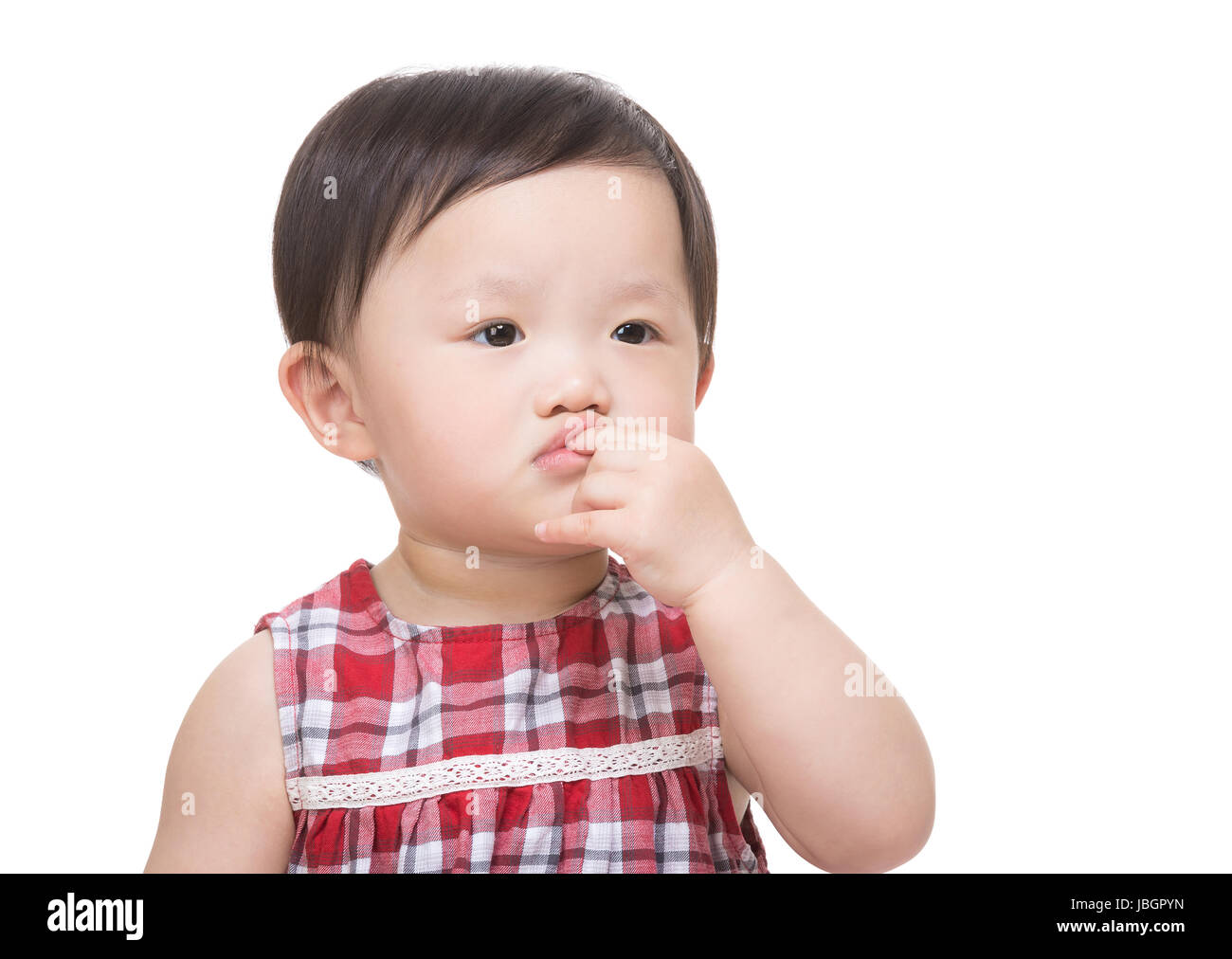 Asia little girl eating snack Stock Photo - Alamy