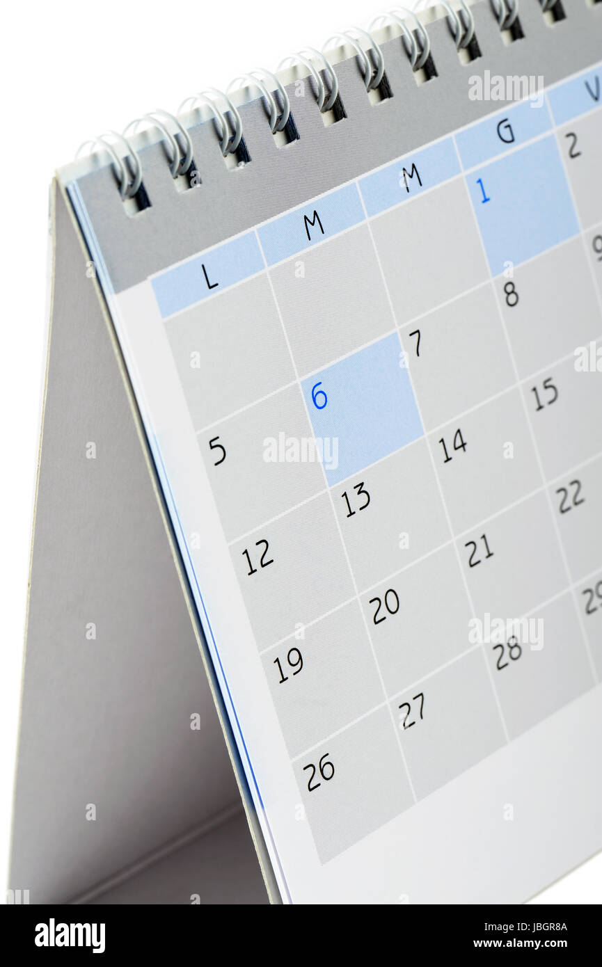 desk calendar, on white background Stock Photo - Alamy