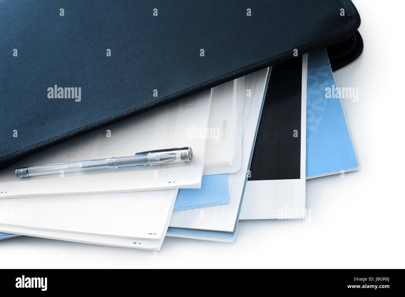 office documents in black folder Stock Photo - Alamy