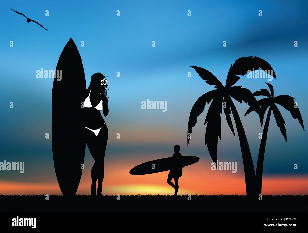 Tropical surfing paradise Stock Photo - Alamy
