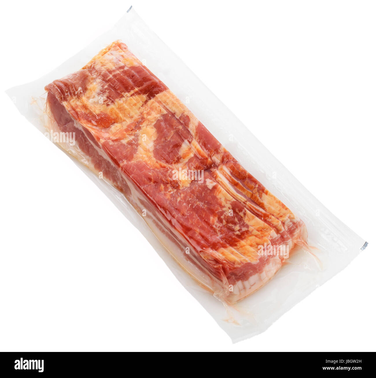 Raw Bacon Package Isolated On White Background Stock Photo - Alamy