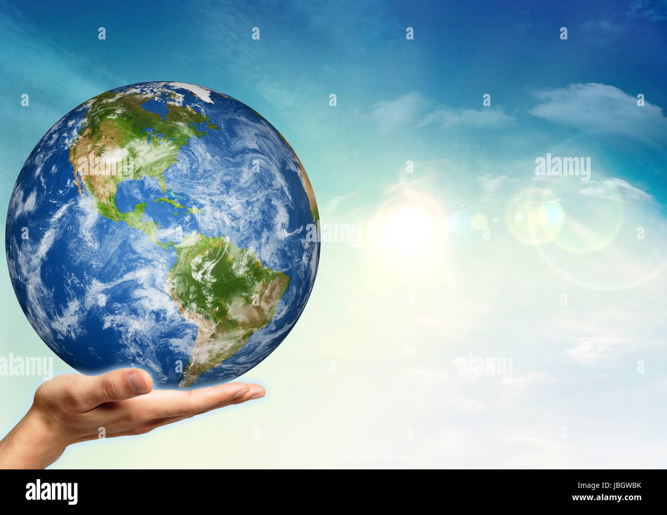 Bring the world in a hand Stock Photo - Alamy