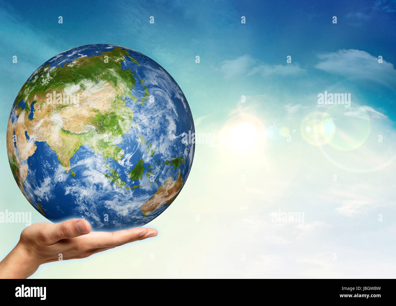Bring the world in a hand Stock Photo - Alamy