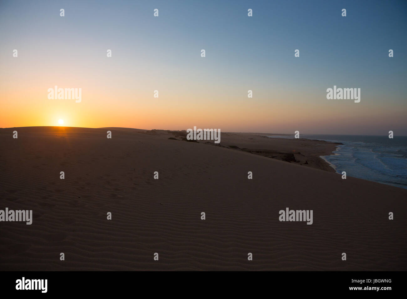 Sunset view of the Colombian coastline in La Guajira near Punta ...