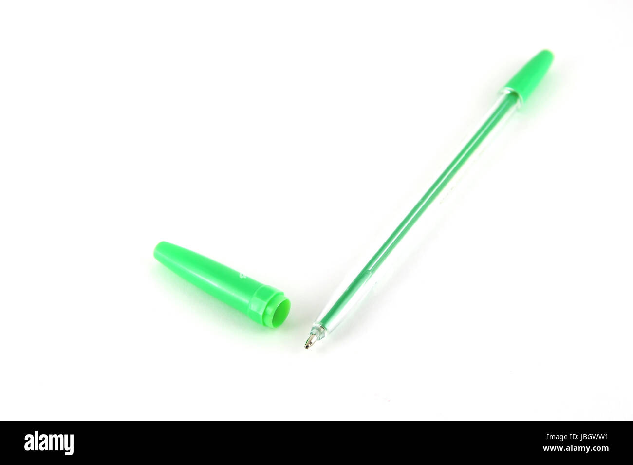 Image green ballpoint pen Cut Out Stock Images & Pictures - Alamy