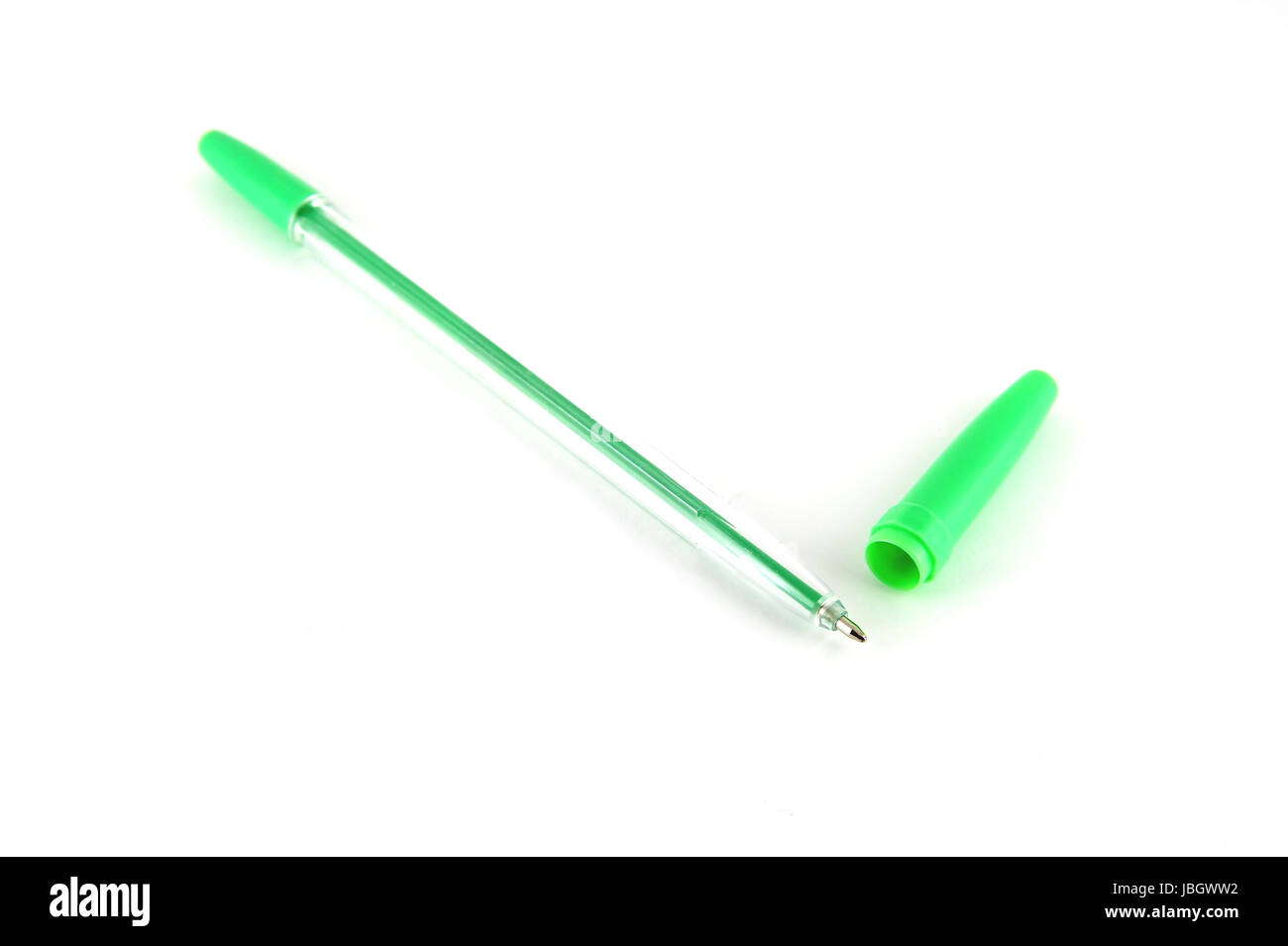Image green ballpoint pen Cut Out Stock Images & Pictures - Alamy
