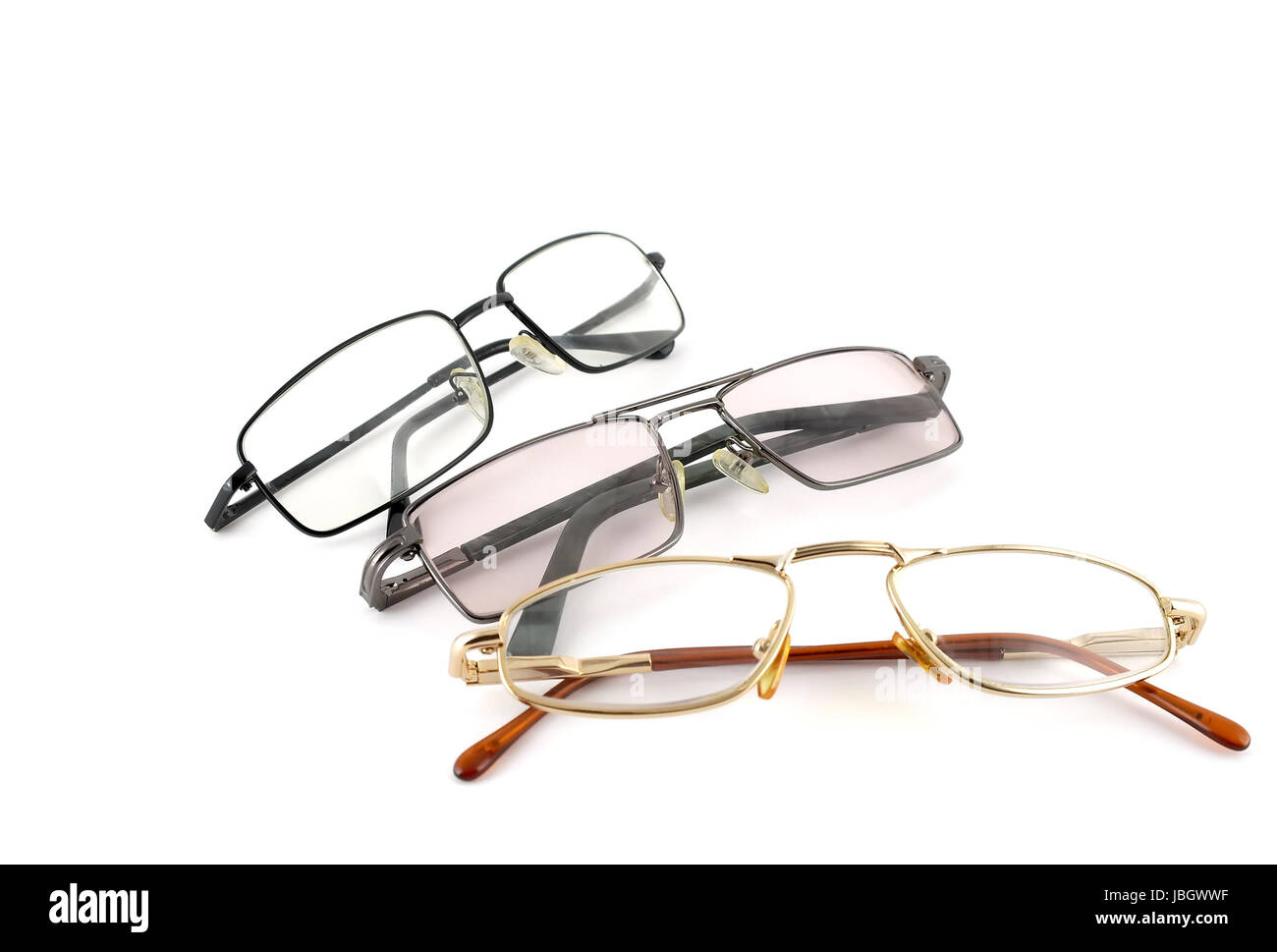 Three optical glasses over white Stock Photo - Alamy