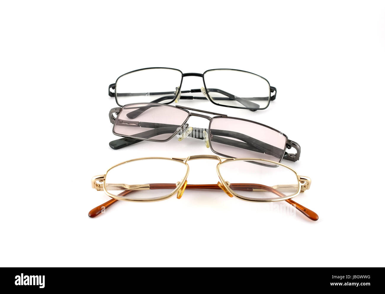 Three optical glasses over white Stock Photo - Alamy