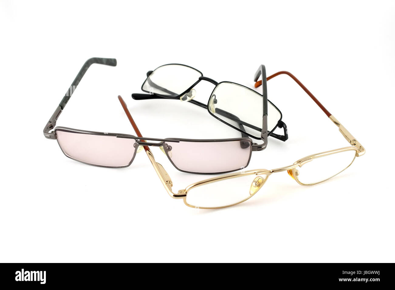 Three optical glasses over white Stock Photo - Alamy