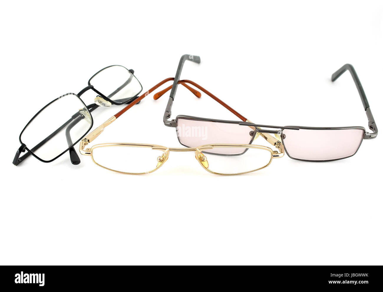 Three optical glasses over white Stock Photo - Alamy