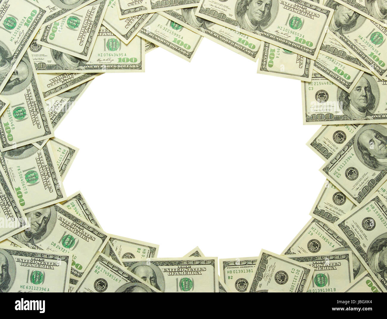 Frame made of money isolated on white background Stock Photo - Alamy