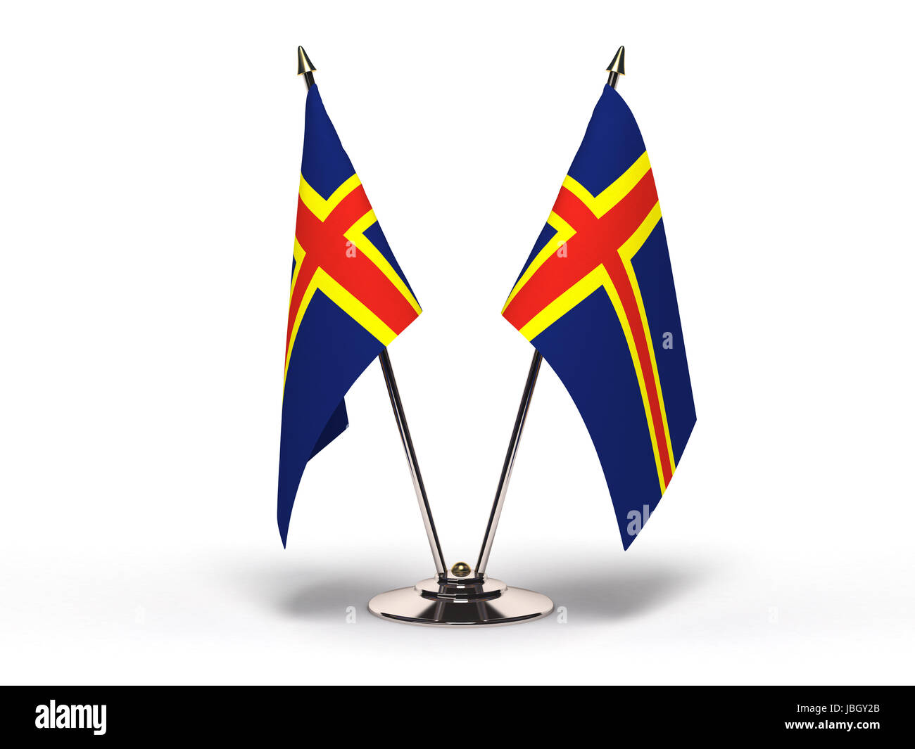 Miniature Flag of Aland Island (Isolated with clipping path Stock Photo ...