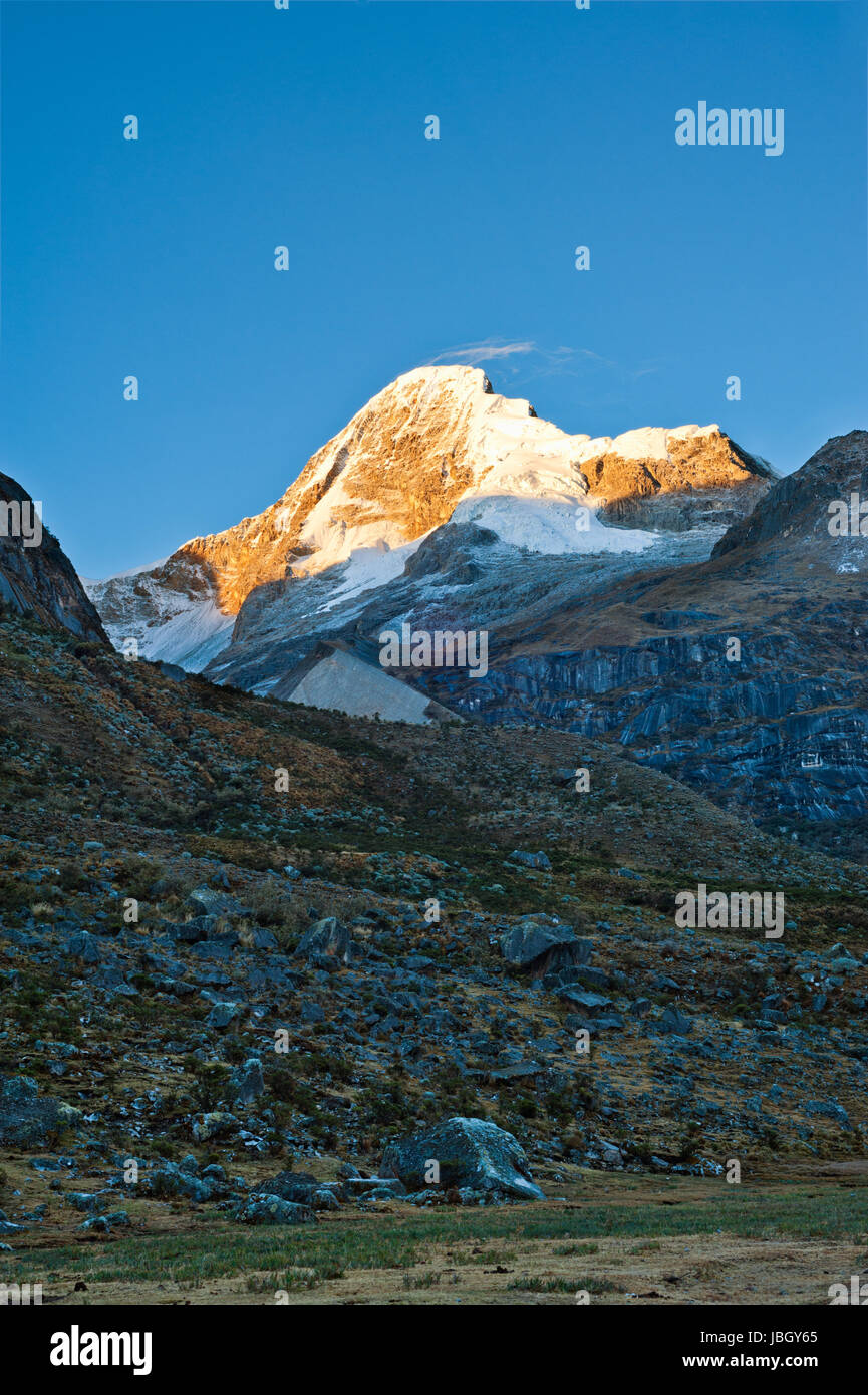 Paramount mountain in peru, during beautiful sunrise Stock Photo - Alamy