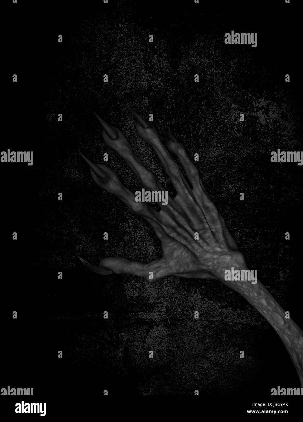 3d illustration of Hand of evil on grunge background Stock Photo - Alamy