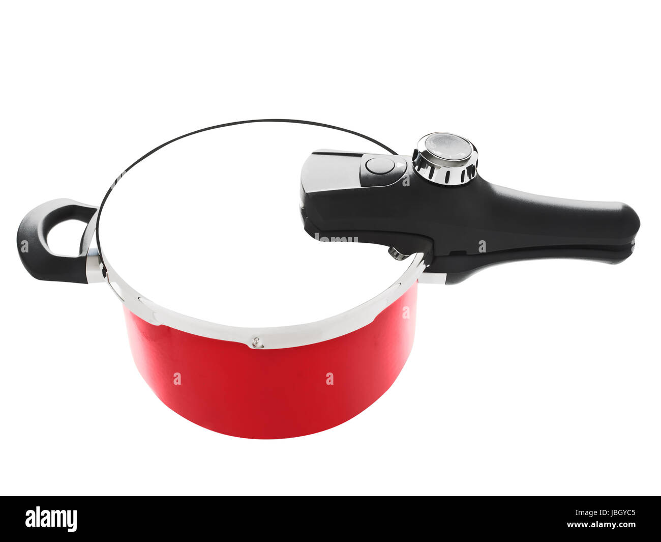 close up of a red pressure cooker isolated Stock Photo - Alamy
