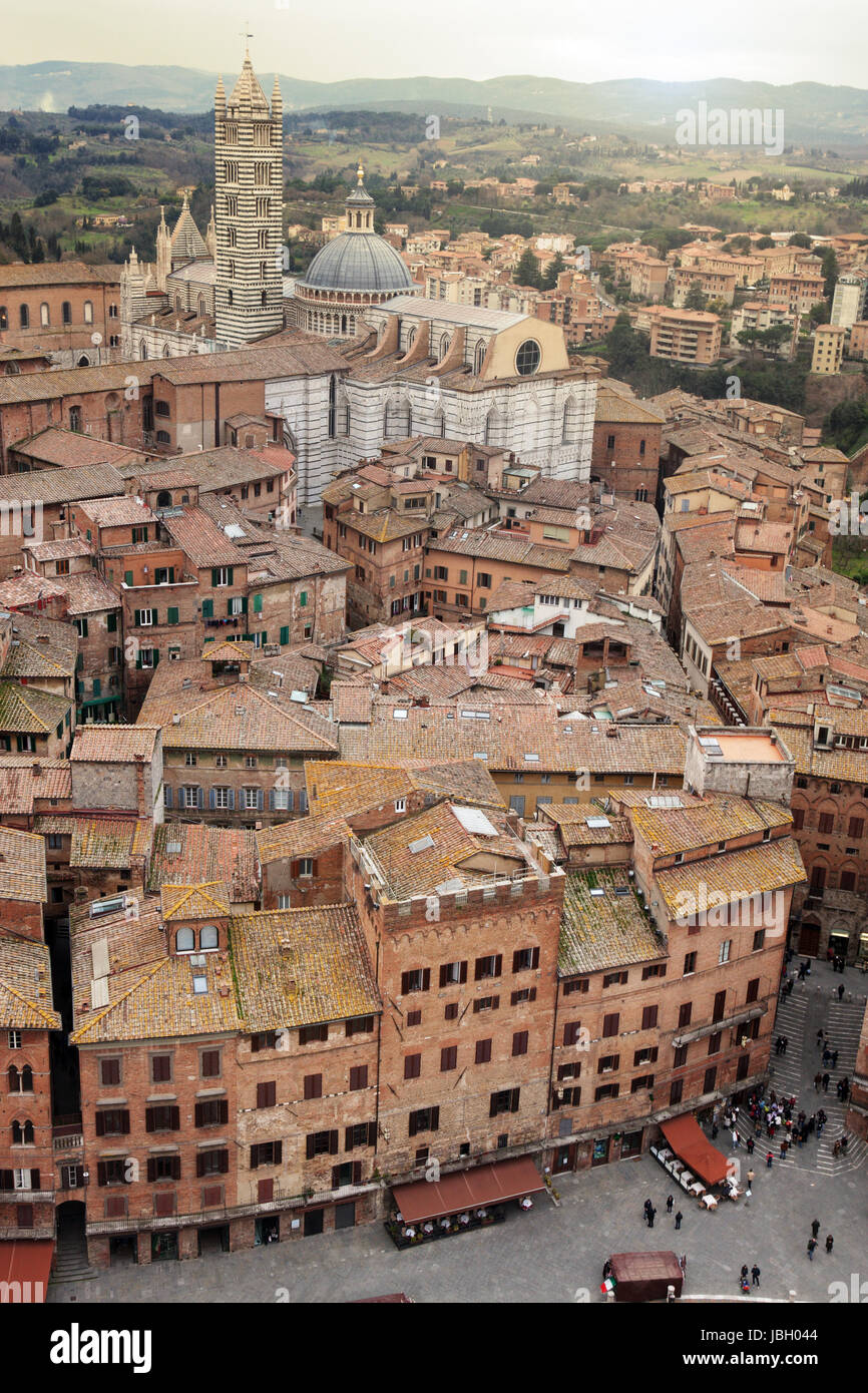 Aerial view Siena old town in Tuscany, Italy Stock Photo - Alamy