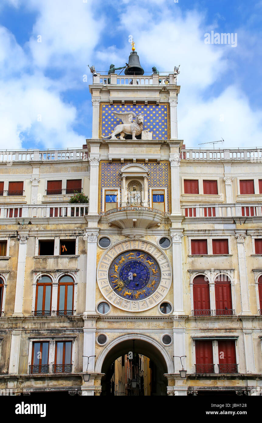 The Clock Tower on Piazza di San Marco in Venice, Italy. Clock was ...